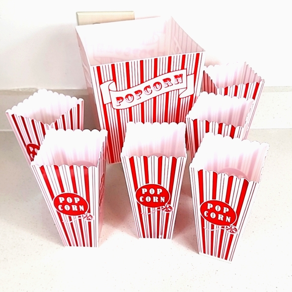 Houston Harvest | Dining | Reusable Popcorn Set Large Bucket And 6 ...